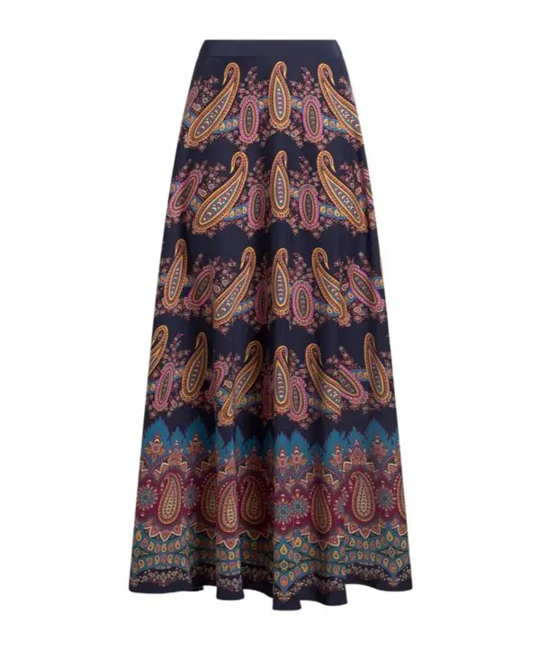 Etro Paisley-printed Pleated Maxi Skirt