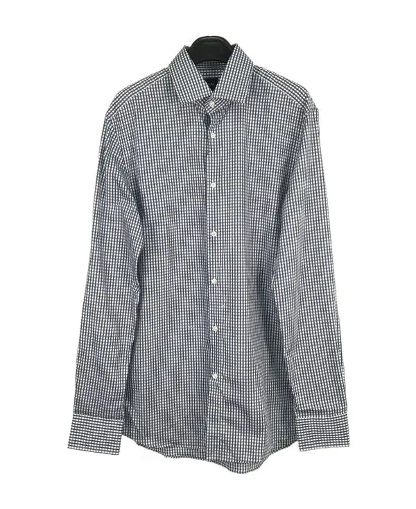 Hugo Boss Lapel Long-sleeved Small Plaid Shirt