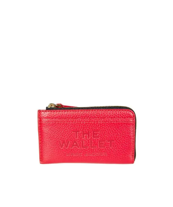 Marc Jacobs Leather Top Zip Wallet - Red
