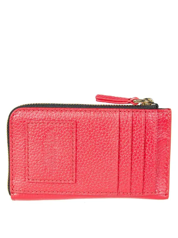 Marc Jacobs Leather Top Zip Wallet - Red