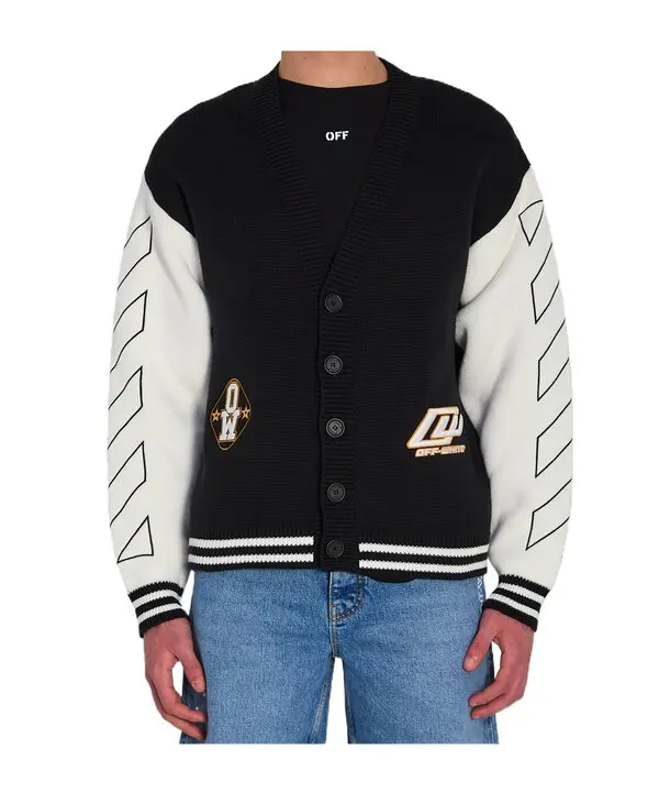 Off-White Varsity Stripe Cardigan