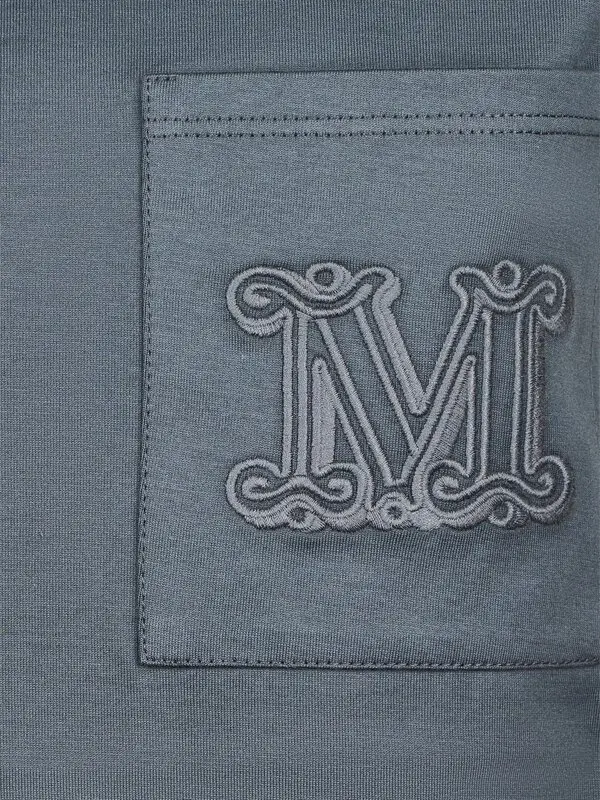 Max Mara Papaia Logo Patch Crewneck T-shirt - Gray