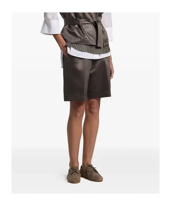 Peserico Pleated Turn-up Shorts