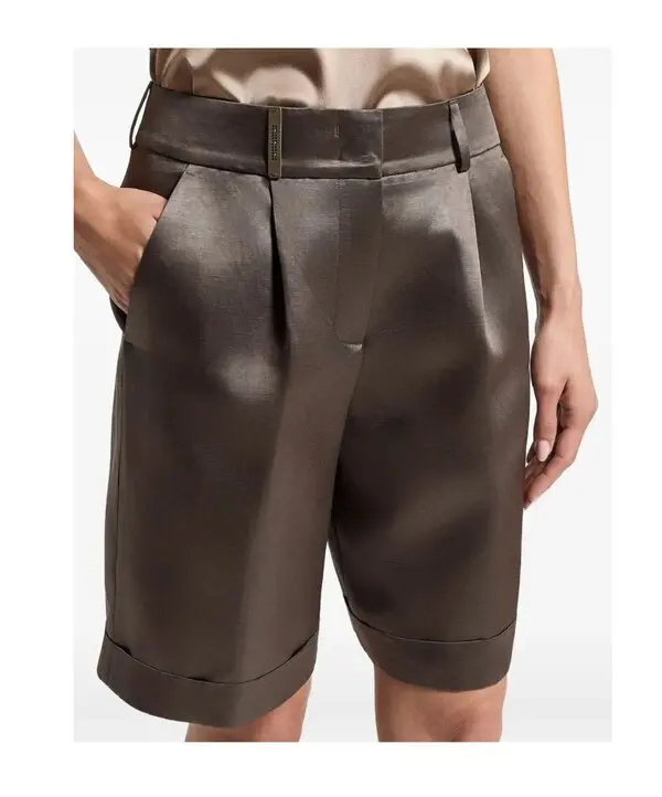 Peserico Pleated Turn-up Shorts