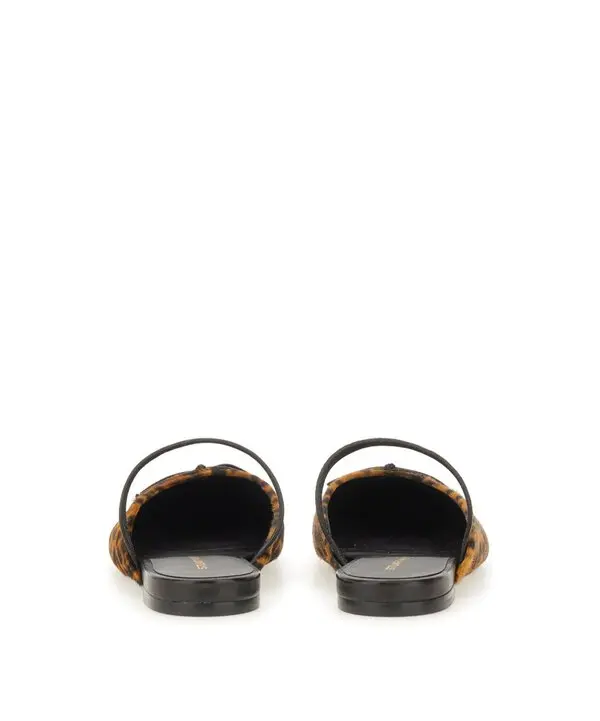 STUART WEITZMAN Leopard Print Flat Round Toe Sandals