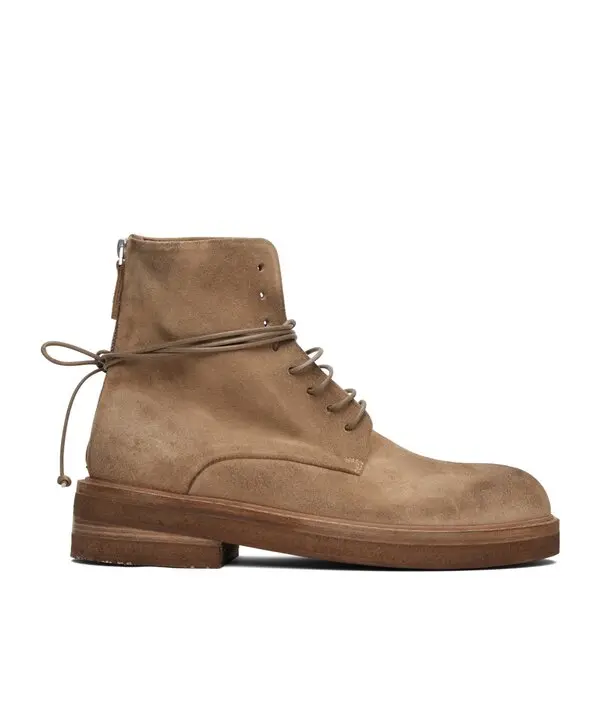 Marsèll Suede Tie-neck Front Zip Boots - Brown