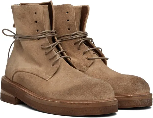 Marsèll Suede Tie-neck Front Zip Boots