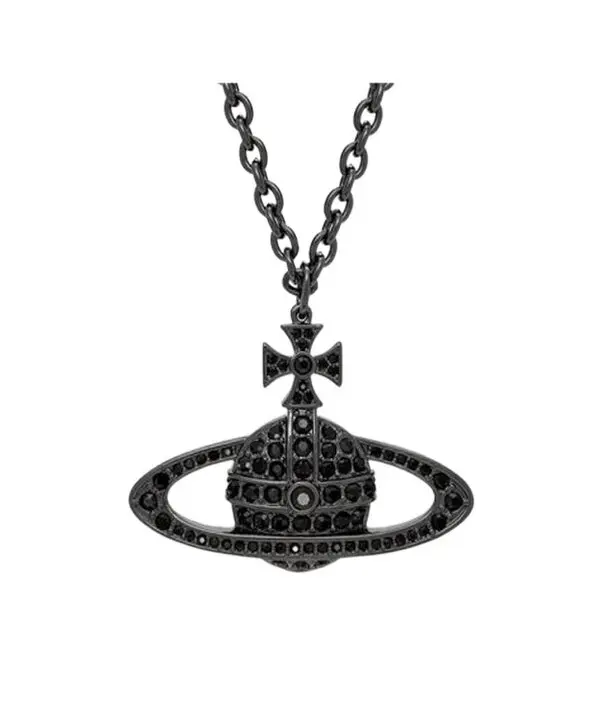 VIVIENNE WESTWOOD Embossed Orb Pendant Necklace - Black