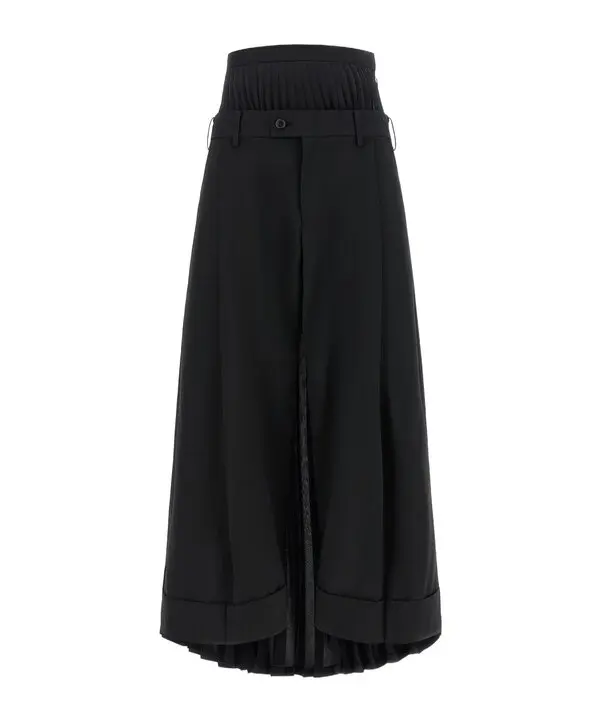 Junya Watanabe Pleated Trousers With Skirt-like Waist Detail