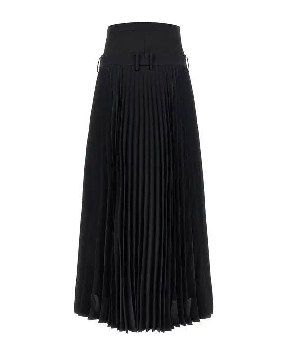 Junya Watanabe Pleated Trousers With Skirt-like Waist Detail