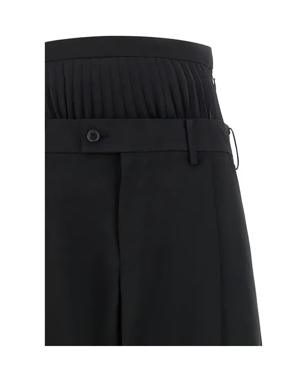 Junya Watanabe Pleated Trousers With Skirt-like Waist Detail