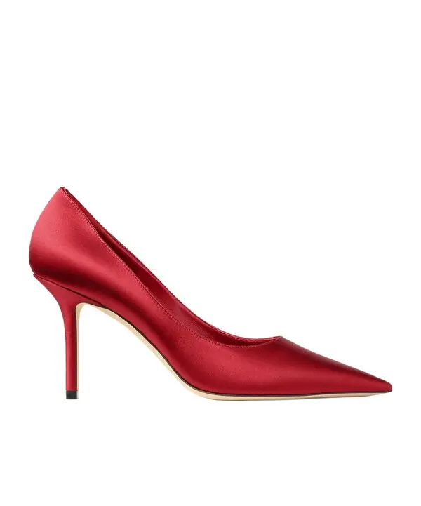 JIMMY CHOO Love Pointed Toe Stiletto High Heel Pumps - Ruby Red