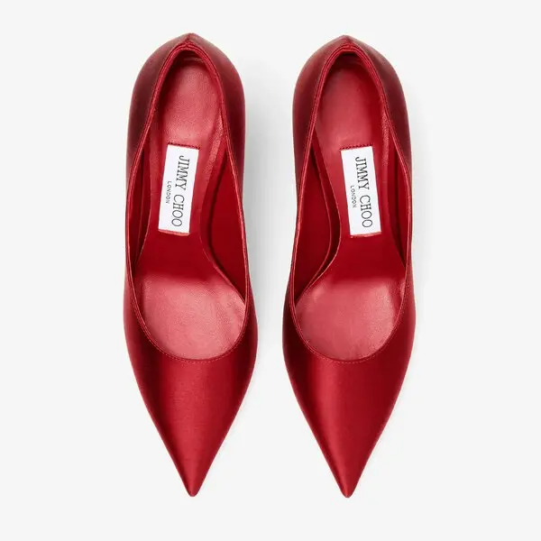 JIMMY CHOO Love Pointed Toe Stiletto High Heel Pumps - Ruby Red