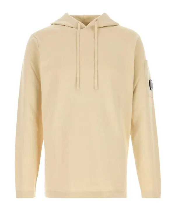C.P. COMPANY Hooded Lens Sweater - Nude