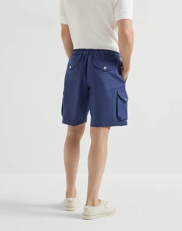 Brunello Cucinelli Drawstring Cargo Shorts - Blue