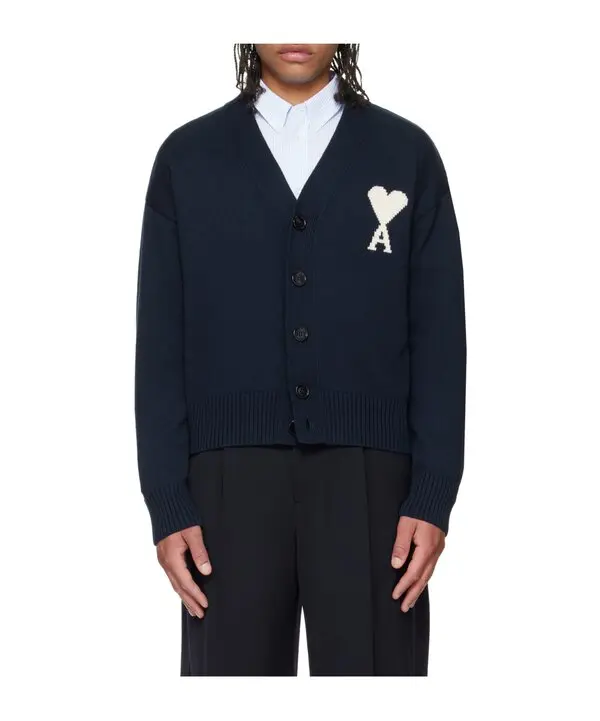 AMI Paris De Coeur V-neck Cardigan