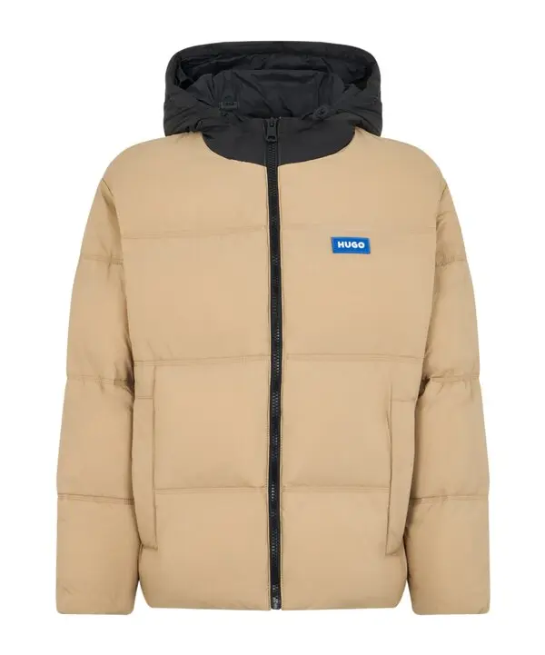 Hugo Boss Padded Down Jacket With Hood - Nude