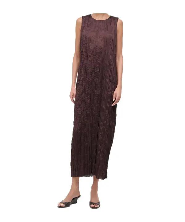 Staud Mizu Sleeveless Midi Dress - Black