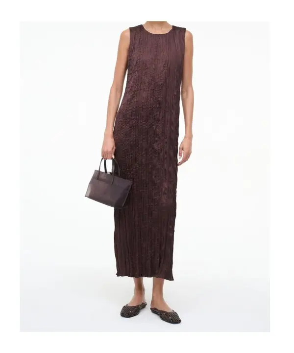 Staud Mizu Sleeveless Midi Dress - Black