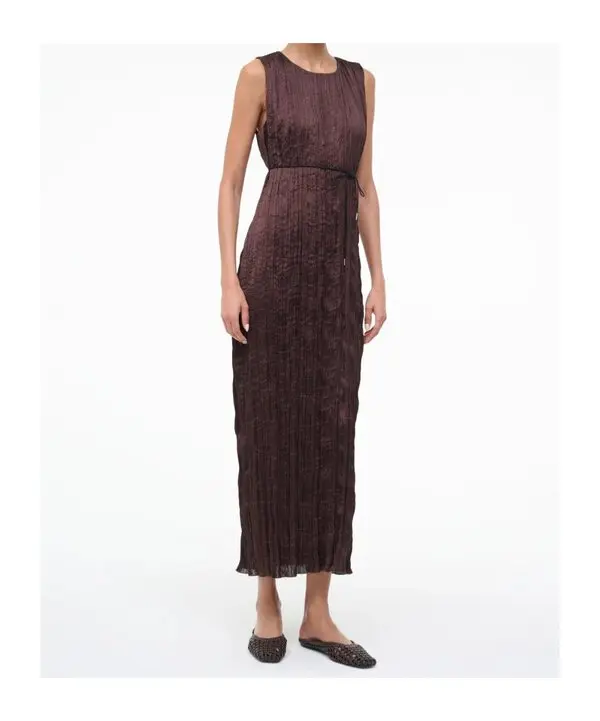 Staud Mizu Sleeveless Midi Dress - Black
