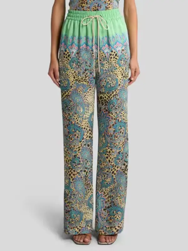 Etro Wide-leg Trousers With Paisley And Animal Print