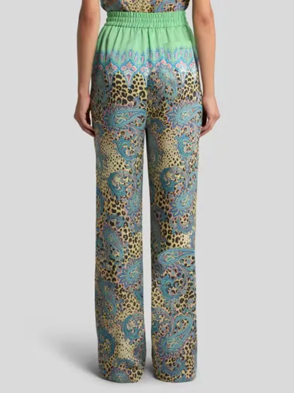 Etro Wide-leg Trousers With Paisley And Animal Print