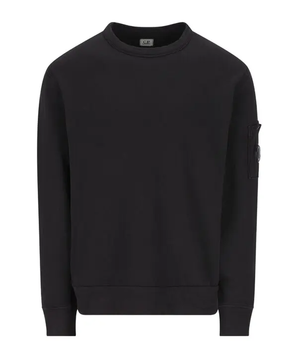 C.P. COMPANY Crewneck Sweatshirt With Lens Detail - Black