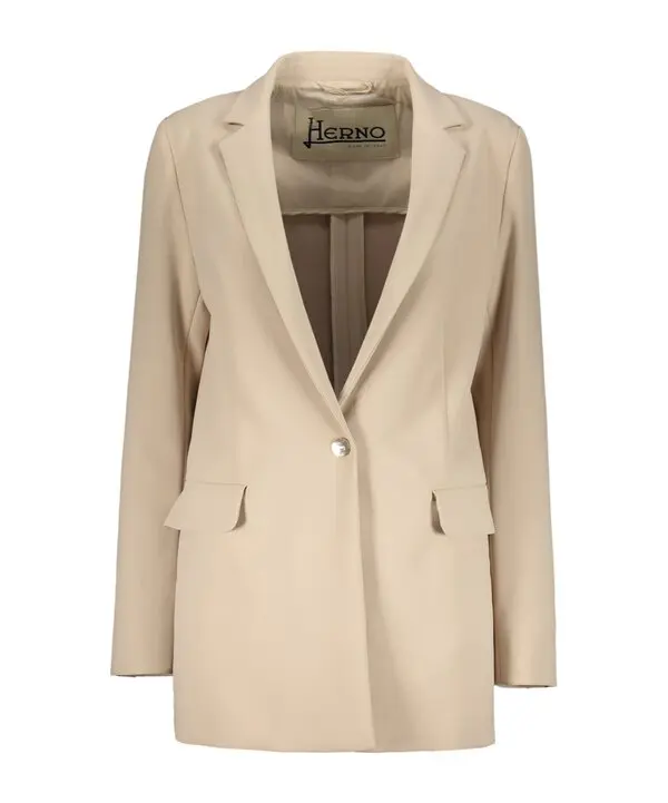 Herno Single-breasted Tailored Blazer - Beige