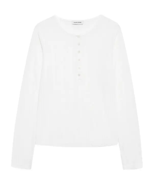 ANINE BING Pia Long-sleeve Ribbed T-shirt