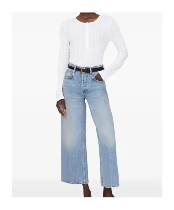 ANINE BING Pia Long-sleeve Ribbed T-shirt