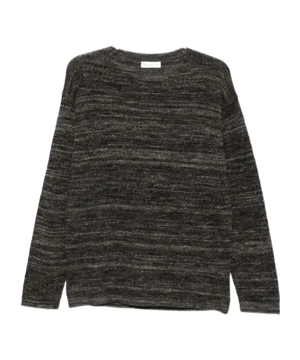 ROBERTO COLLINA Round Neck Long Sleeve Sweater - Moro