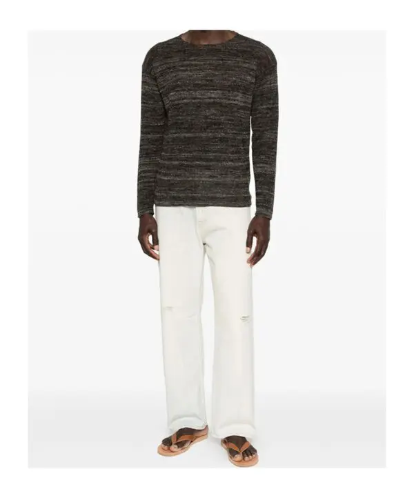 ROBERTO COLLINA Round Neck Long Sleeve Sweater - Moro