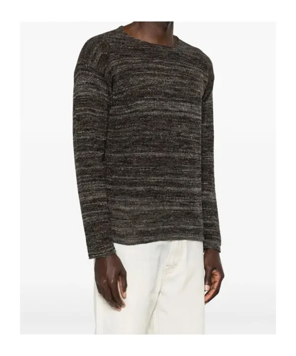 ROBERTO COLLINA Round Neck Long Sleeve Sweater - Moro