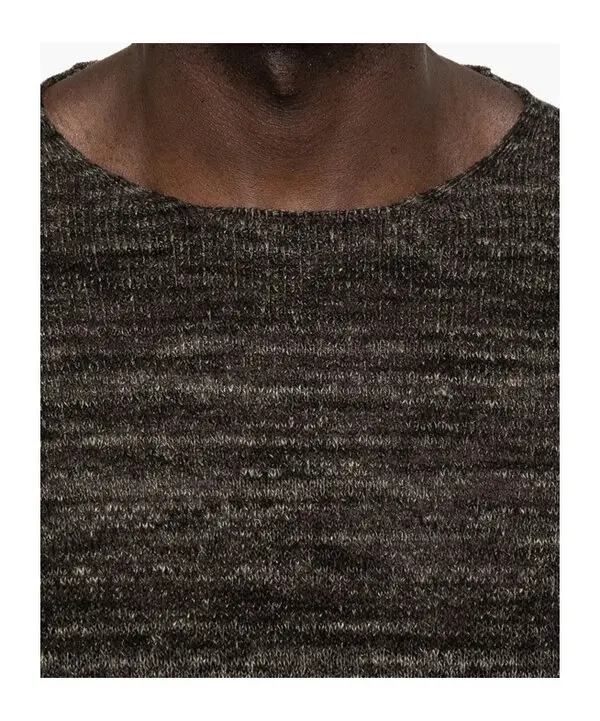 ROBERTO COLLINA Round Neck Long Sleeve Sweater - Moro