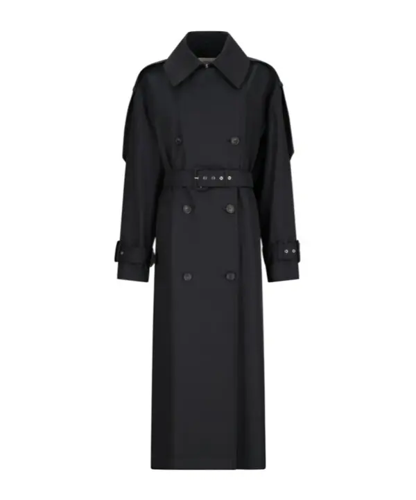 Sportmax Belted Double-breasted Coat - Black