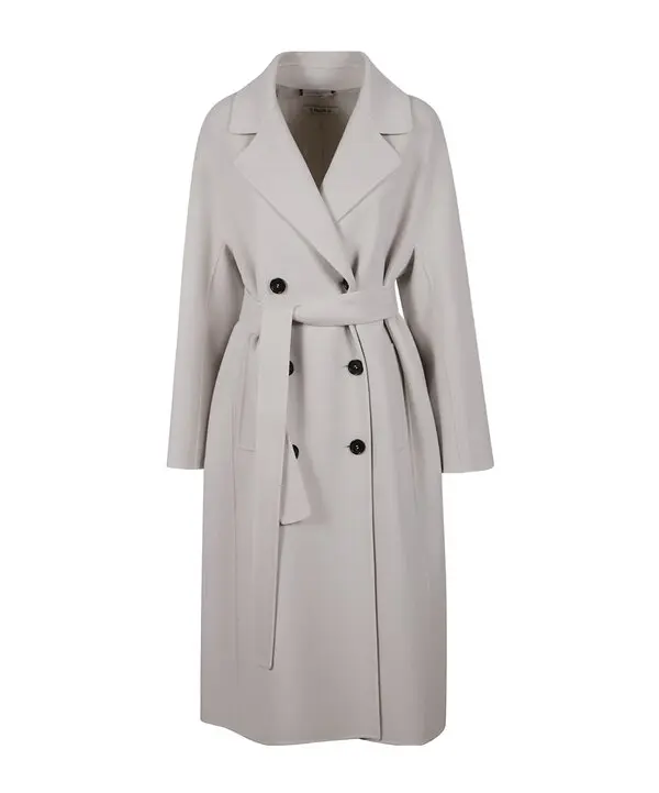Max Mara Double-breasted Belted Coat - Gray
