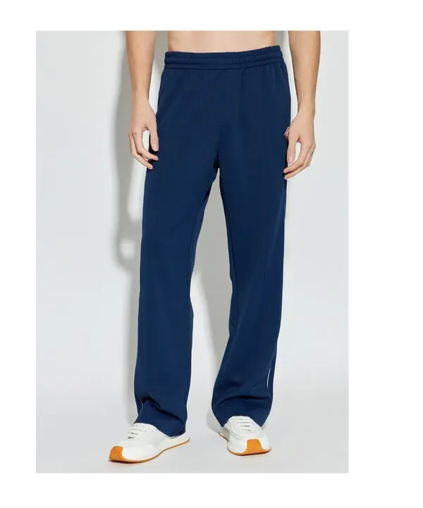 Casablanca Piquet Side-stripe Track Pants - Navy