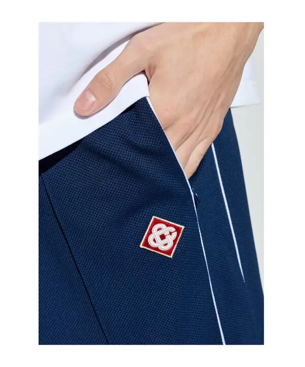 Casablanca Piquet Side-stripe Track Pants - Navy