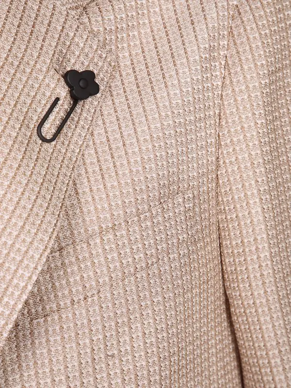 LARDINI Textured Stripe Two-button Blazer - Beige