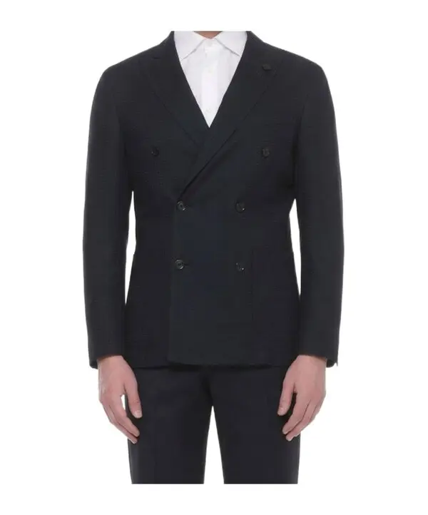 LARDINI Double-breasted Peak-lapel Blazer
