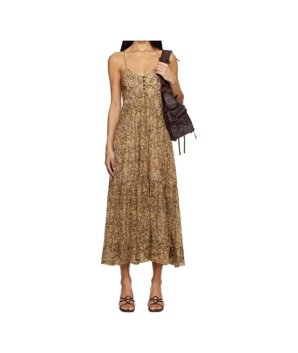 Isabel Marant Étoile Sabba Floral Print V-neck Dress - Brown