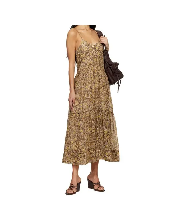 Isabel Marant Étoile Sabba Floral Print V-neck Dress - Brown