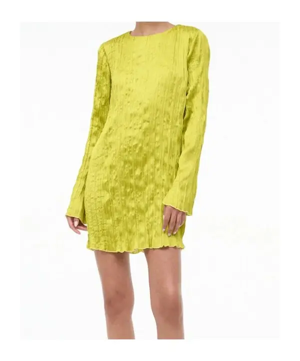 Staud Round Neck Long Sleeve Mini Dress
