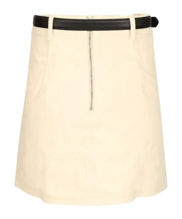 SELF-PORTRAIT Embellished Floral Denim Mini Skirt - Cream