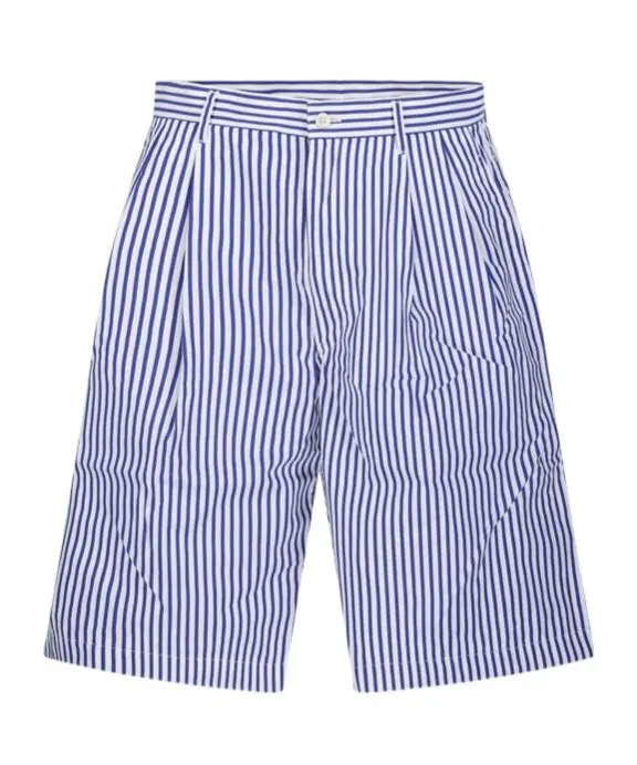 Comme Des Garçons Pinstriped Bermuda Shorts - Blue