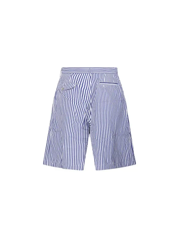 Comme Des Garçons Pinstriped Bermuda Shorts - Blue