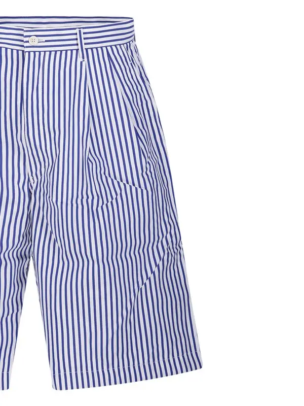 Comme Des Garçons Pinstriped Bermuda Shorts - Blue