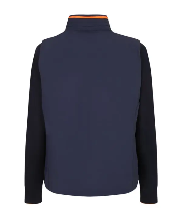 MOORER Long-sleeve Jacket With Nylon Body And Knit Sleeves - Blue