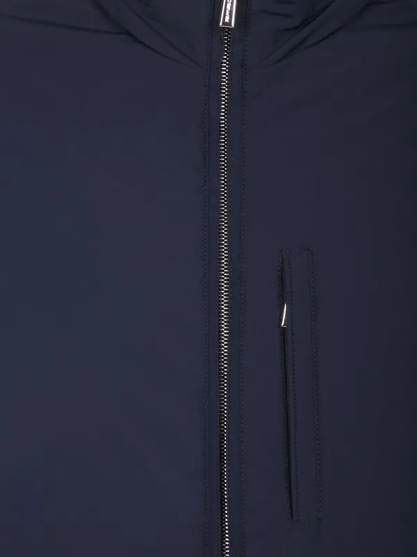 MOORER Long-sleeve Jacket With Nylon Body And Knit Sleeves - Blue