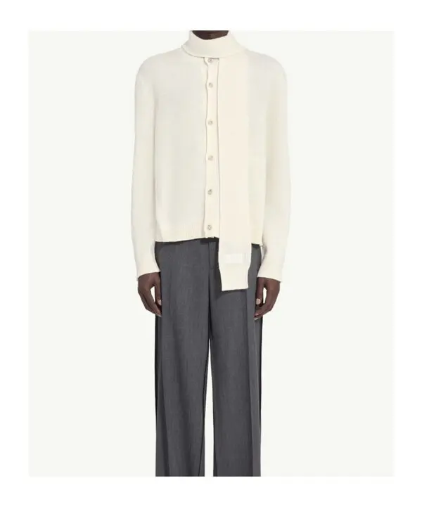 MAISON MARGIELA Knitted Cardigan With Integrated Scarf Detail